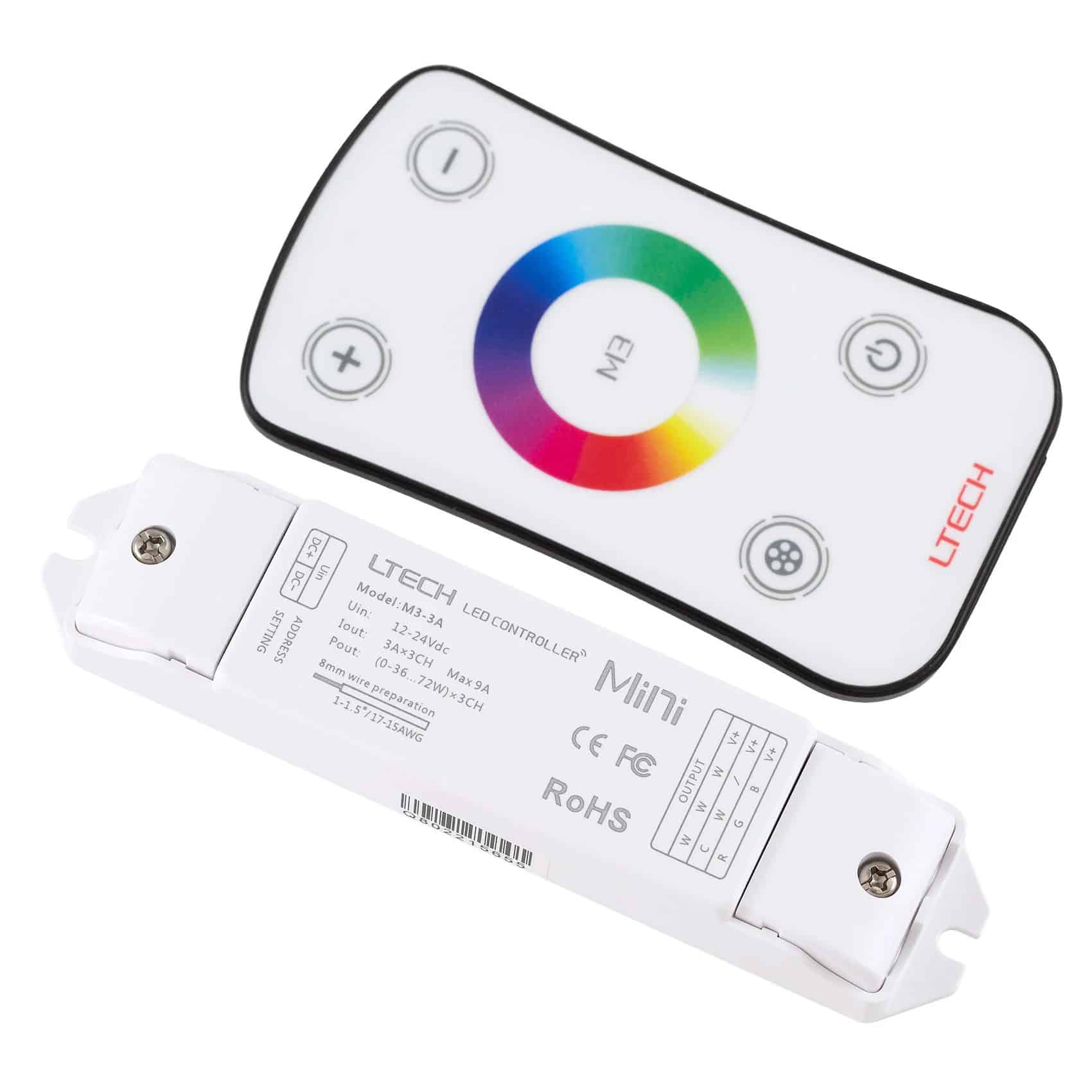 LTech M3+M3-3A LED RF 3 Channel Wireless Remote & Controller