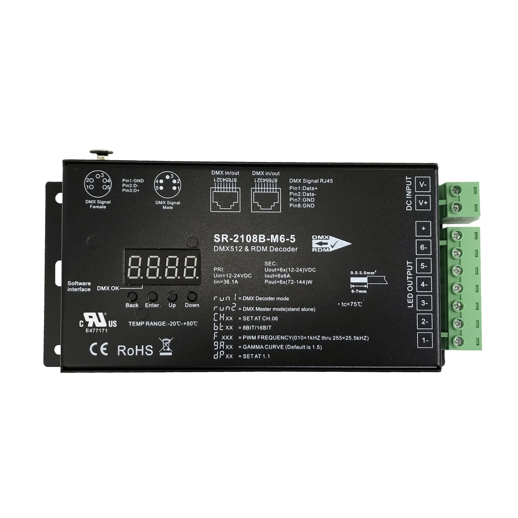 6-Channel DMX RDM Decoder – RGB/RGBW Standalone SIRS-E - SIRS-E® LED ...