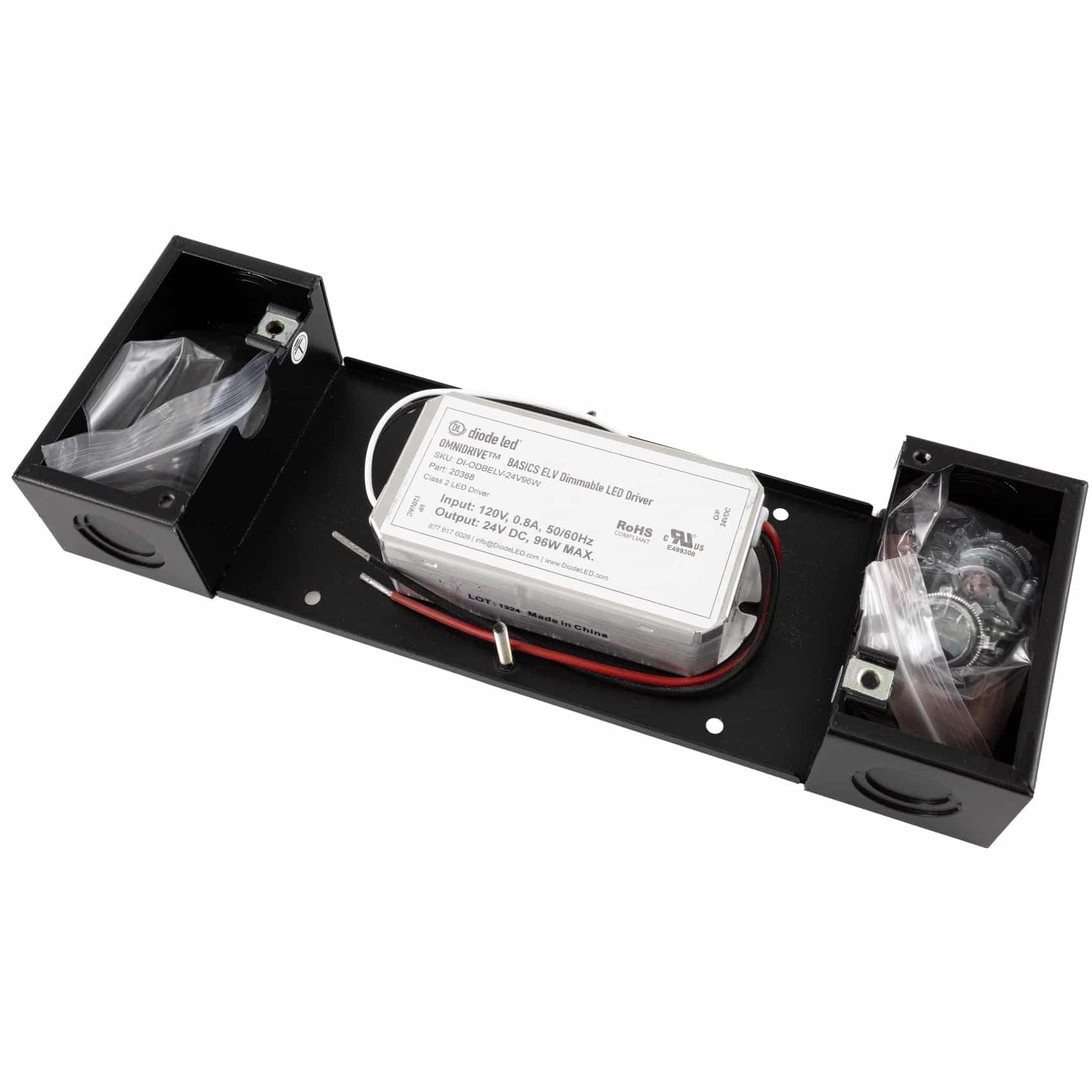 diodeLED Lo-Pro Junction Box with OmniDrive Basics ELV Driver Combo 24V ...