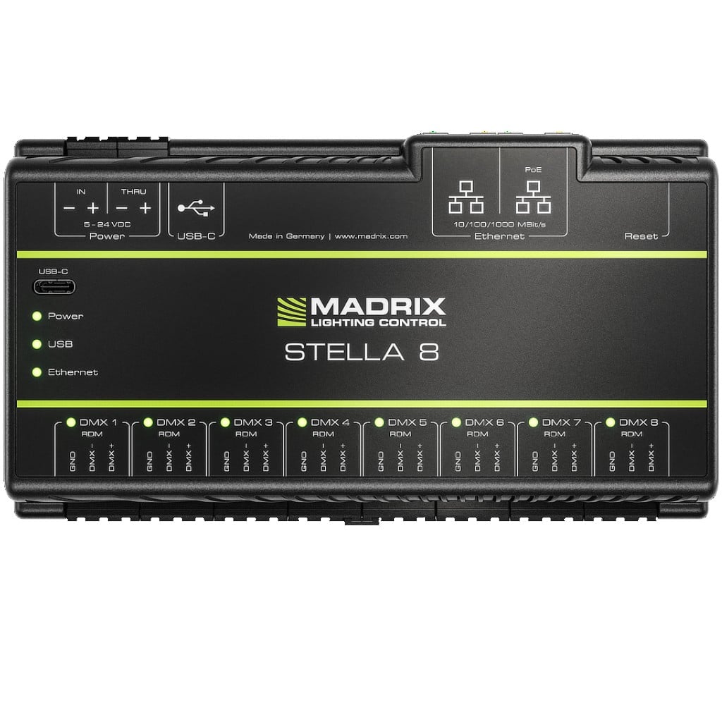 MADRIX Stella 8 DMX Lighting Controller with RDM Support, 8-Port - SIRS ...